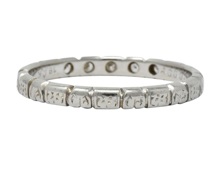 Abel Bros. and Co. Art Deco Diamond 18 Karat White Gold Stackable Band ...