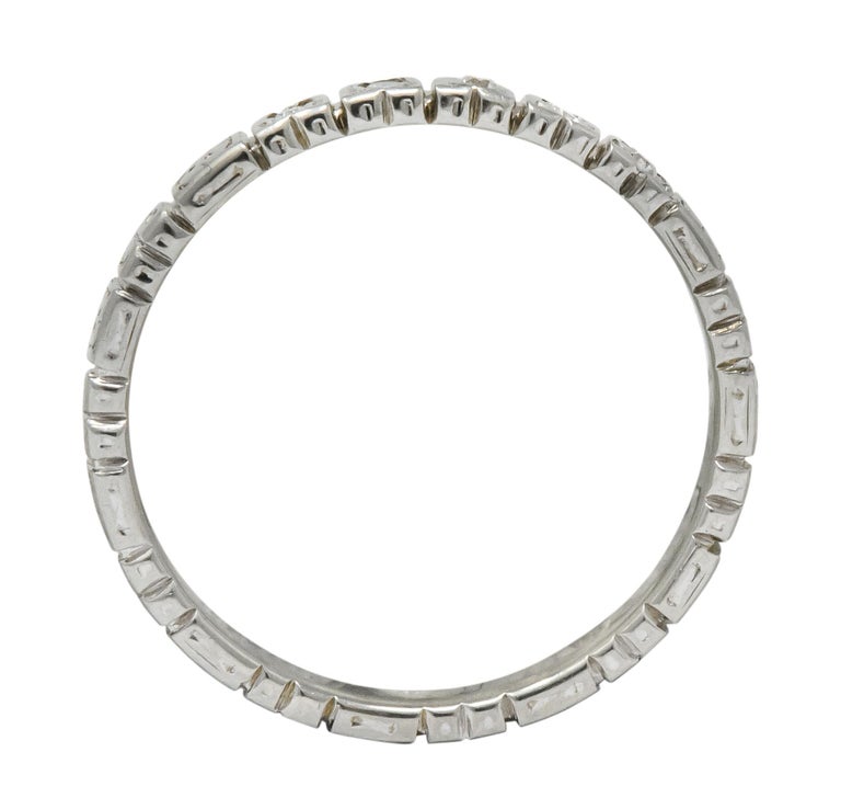 Abel Bros. and Co. Art Deco Diamond 18 Karat White Gold Stackable Band ...