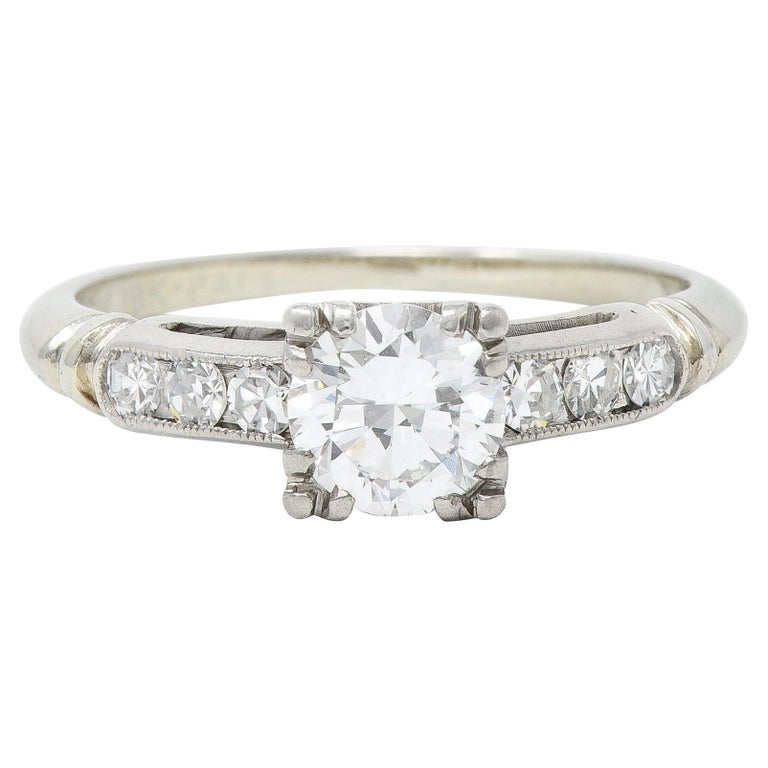 Abel Bros and Co. Retro 1.03 Carats Diamond 18 Karat Gold Square ...