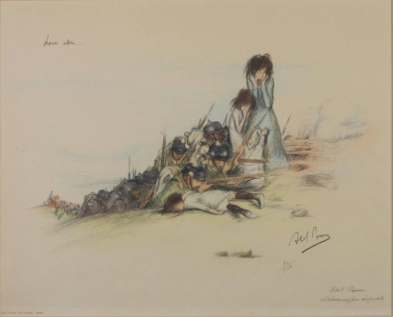 Abel Pann - "Leir Abri (Their Shelter)," Original Color Lithograph by ...