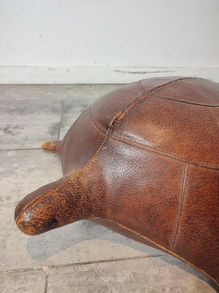 Abercrombie Leather Turtle, Footstool For Sale at 1stDibs