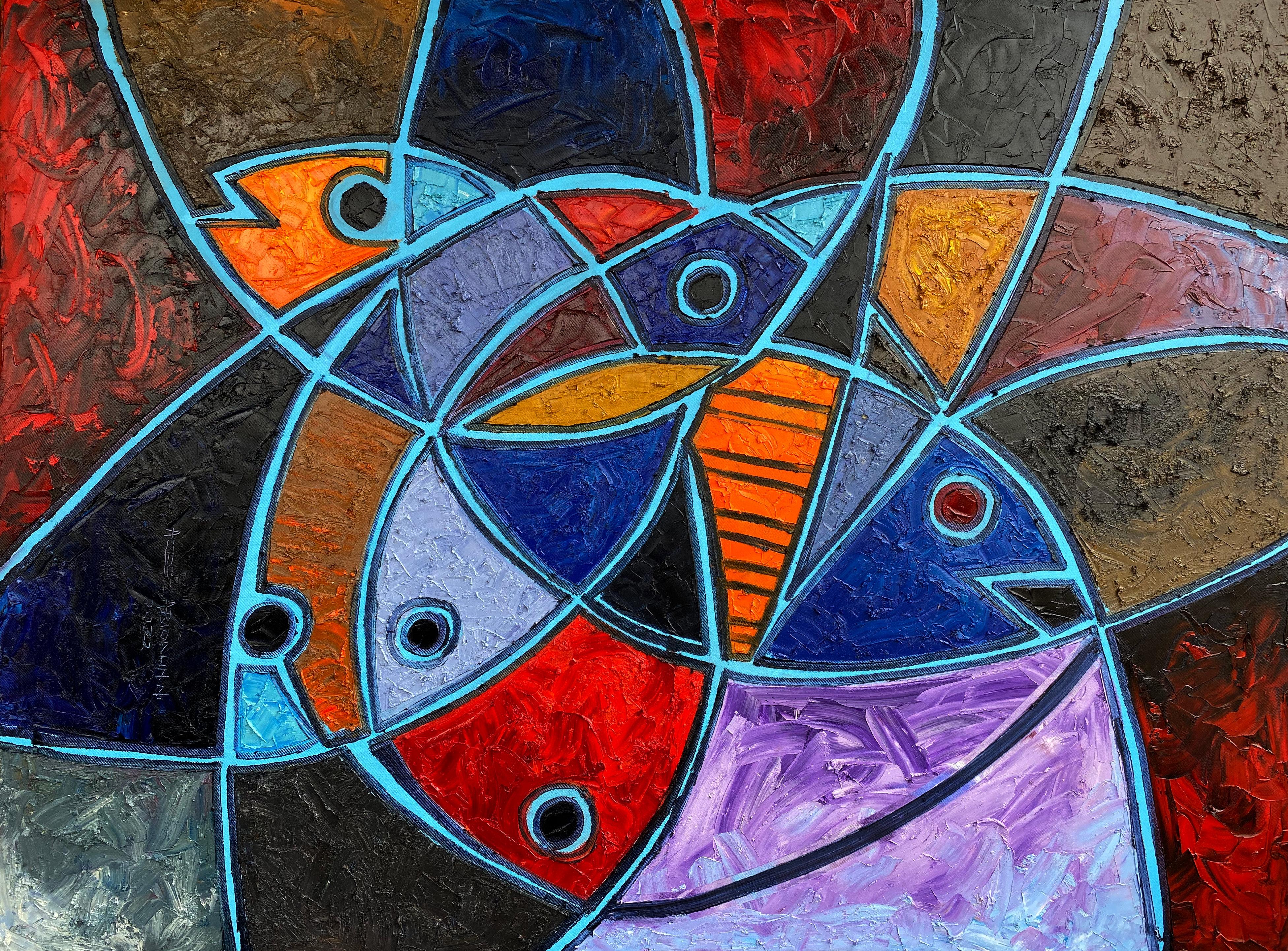 Danny McCaw - Red Square, Oil Painting For Sale at 1stDibs