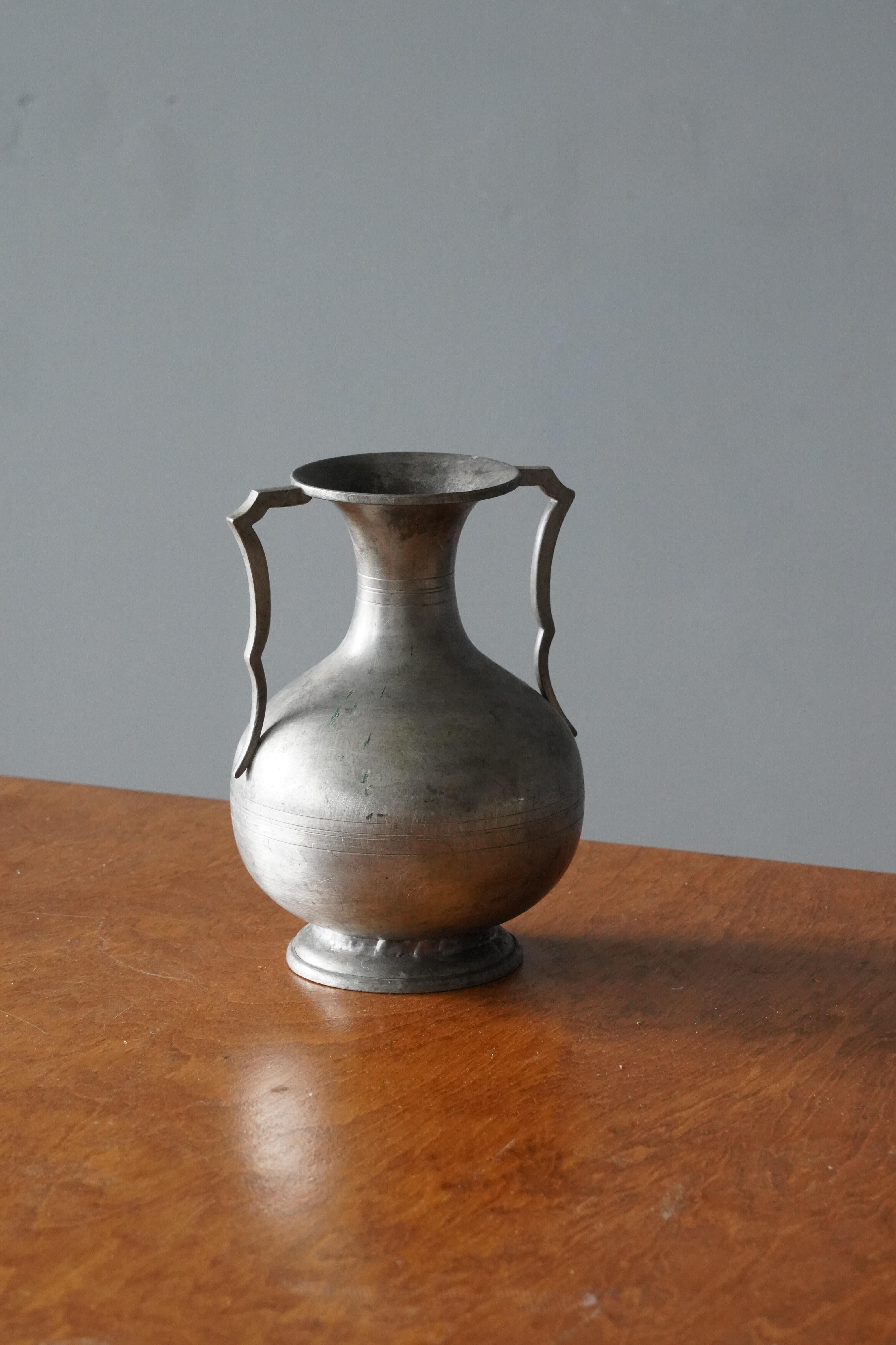 ABML, Vase, Incised and Engraved Pewter, Sweden, 1936 For Sale at 1stDibs