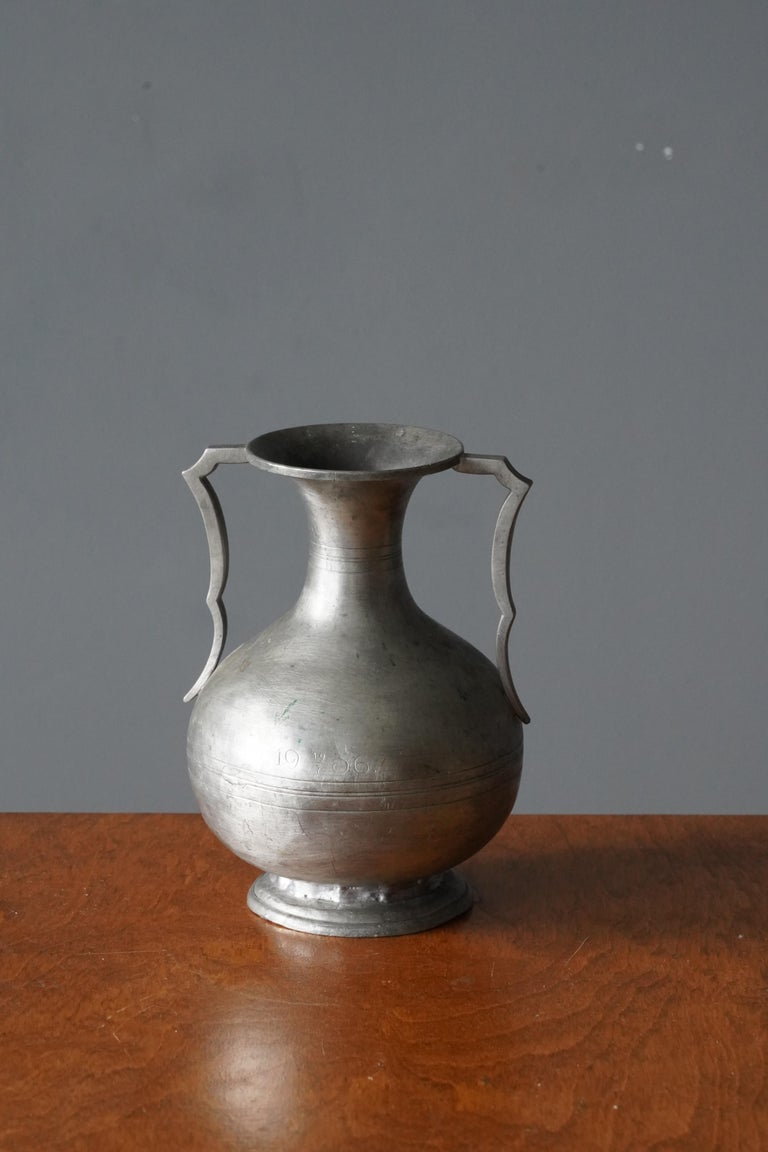 ABML, Vase, Incised and Engraved Pewter, Sweden, 1936 For Sale at 1stDibs