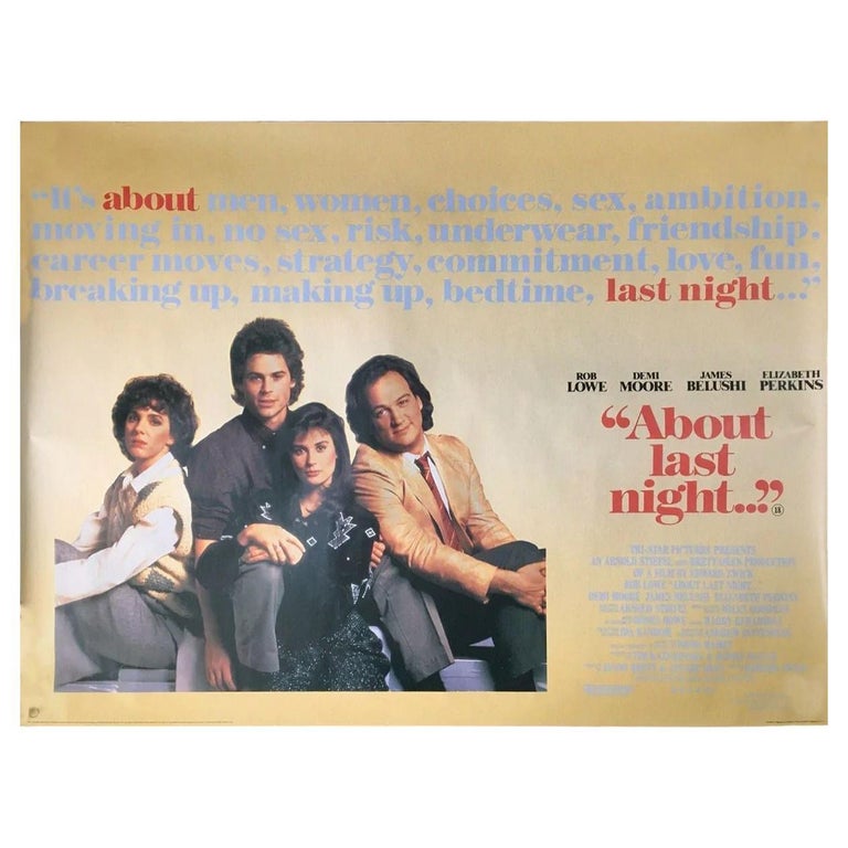 about Last Night, Unframed Poster, 1986 For Sale at 1stDibs