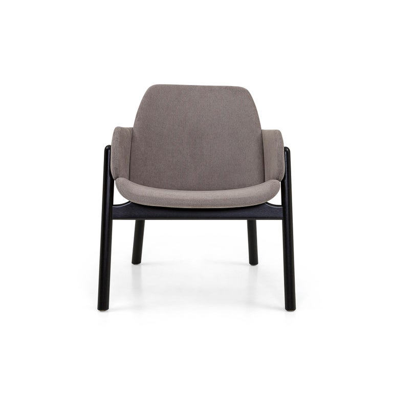 Above Chair in Grey Fabric and Black Painted Frame For Sale at 1stDibs