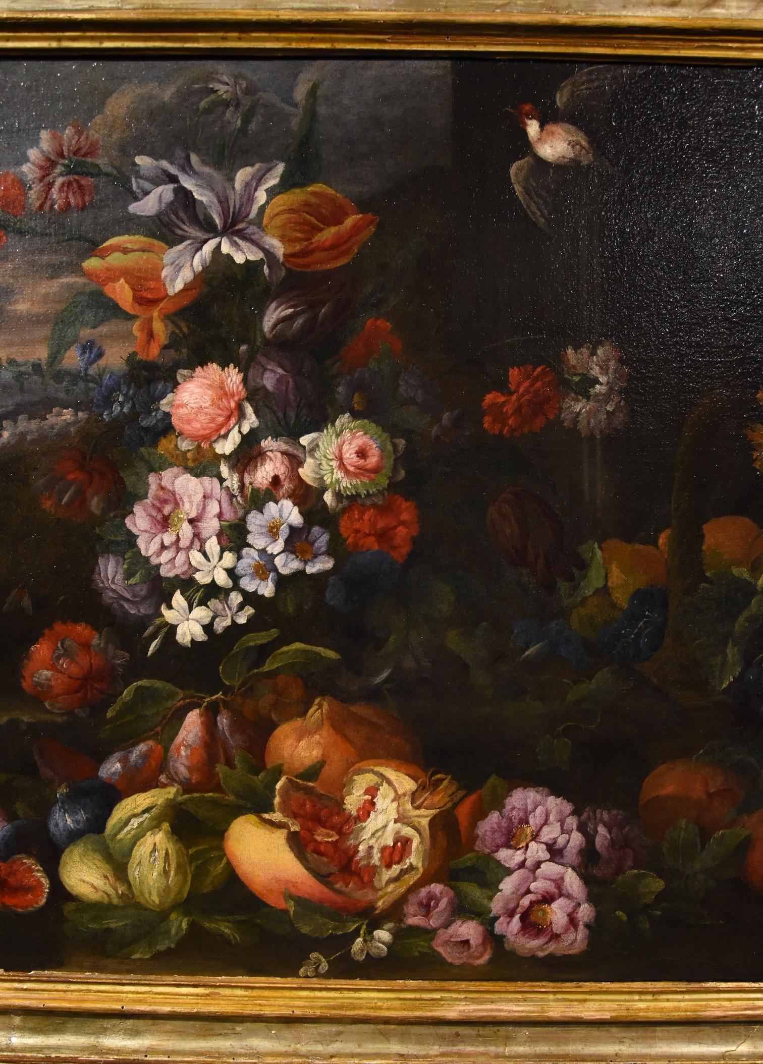 Still Life Flowers Fruit Landscape Brueghel Paint Oil on canvas 17th ...
