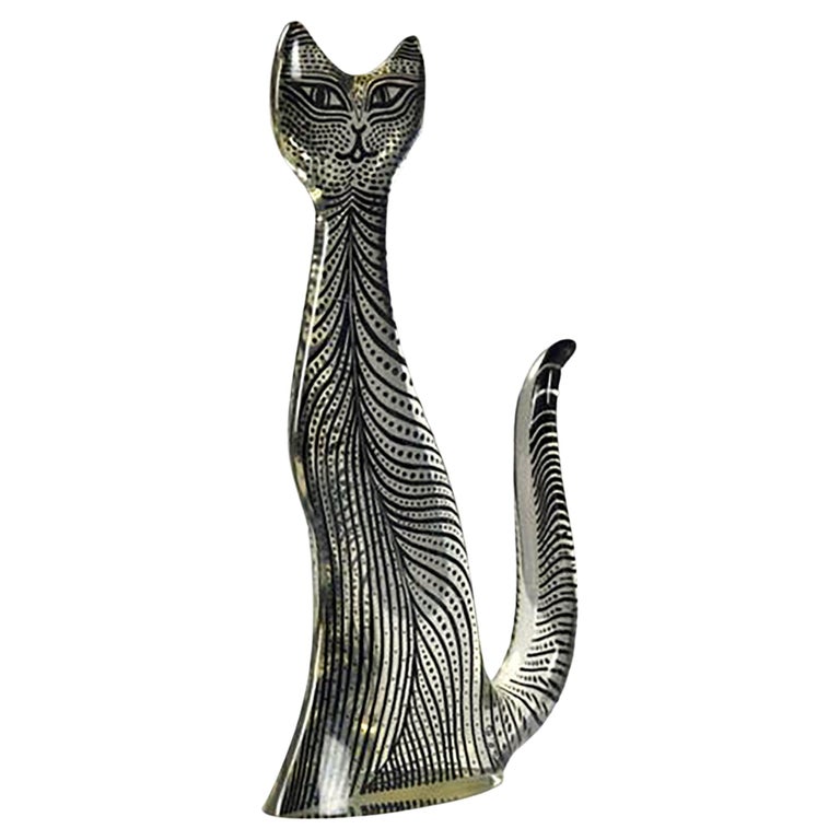 Abraham Palatnik Pair Sitting Cat Kinetic Sculpture in Resin, Brazil ...