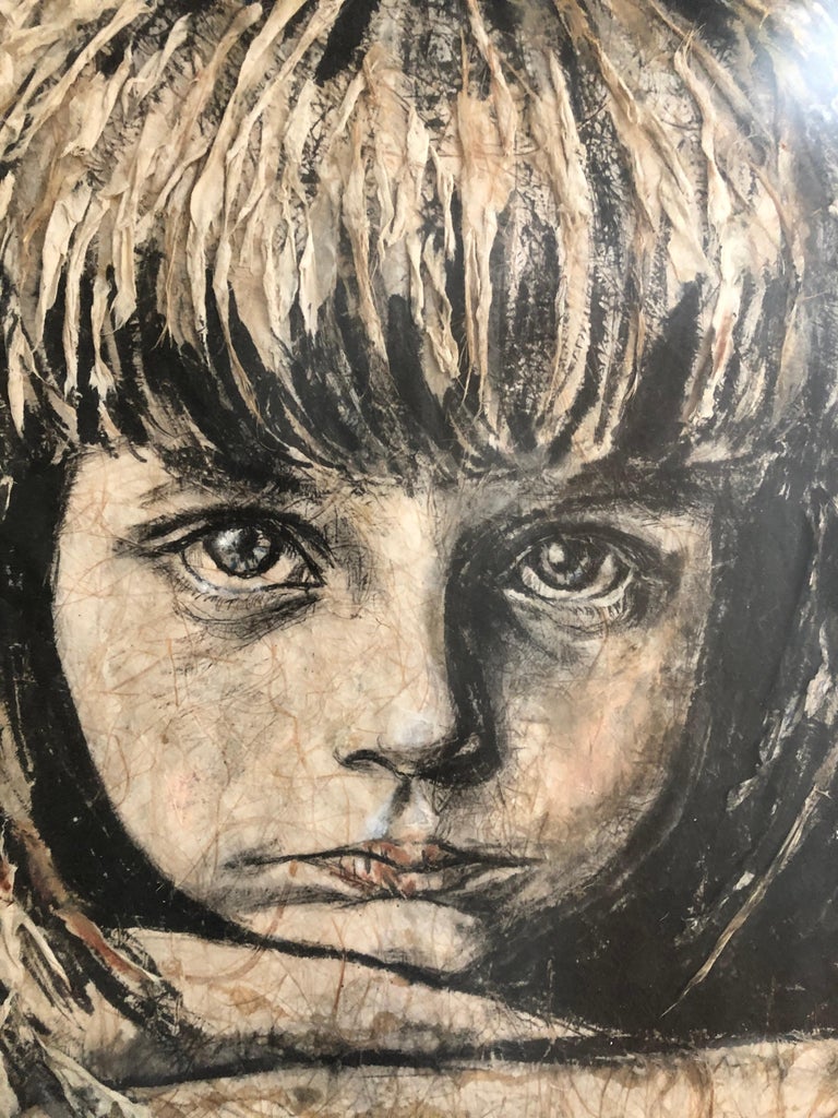 Abraham Rattner - Abraham Rattner Child Mixed Medium Painting For Sale ...