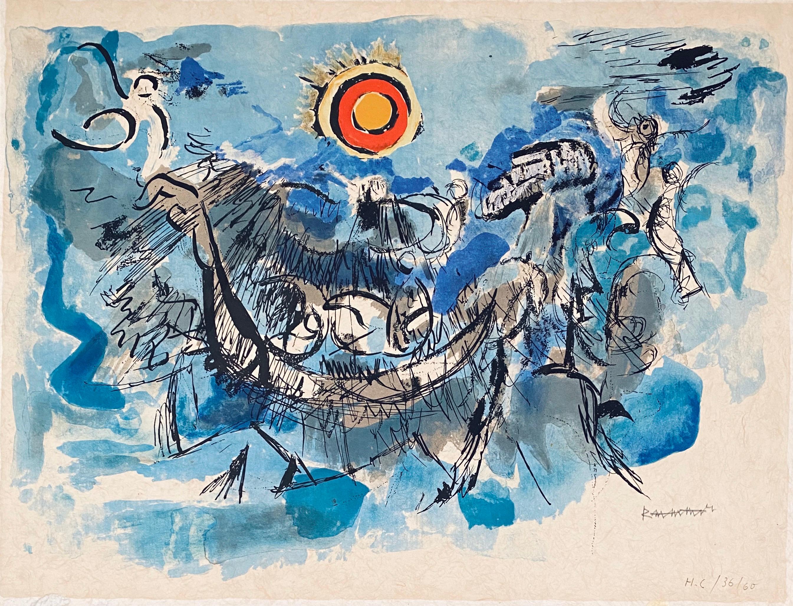 Abraham Rattner - Large American Abstract Expressionist Bold Colorful ...