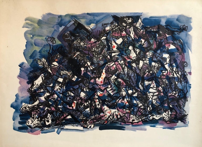 Abraham Rattner - Large American Abstract Expressionist Bold Colorful ...