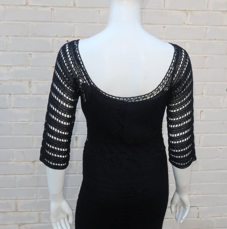 ABS Allen Schwartz Bohemian Black Crochet Dress at 1stDibs | abs by ...