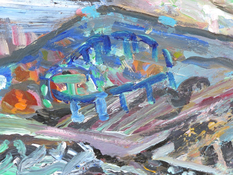 Abstract Acrylic on Canvas by American Artist Warren Fischer '1943-2001 ...