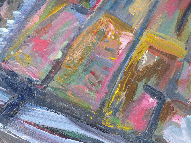 Abstract Acrylic on Canvas by American Artist Warren Fischer '1943-2001 ...