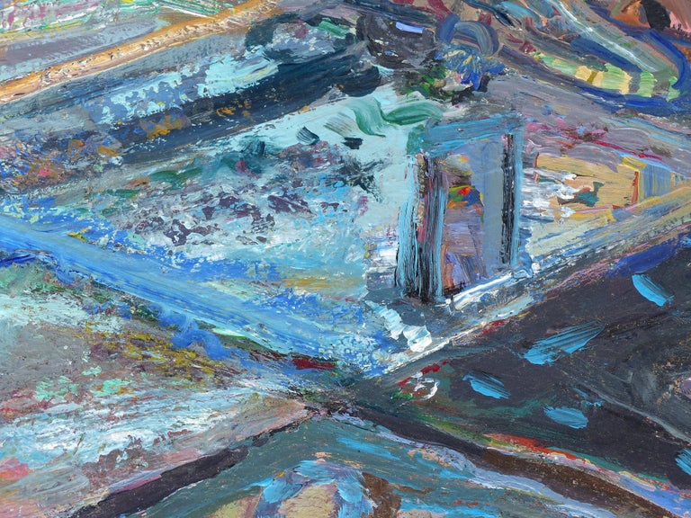 Abstract Acrylic on Canvas by American Artist Warren Fischer '1943-2001 ...