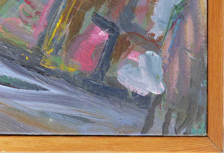 Abstract Acrylic on Canvas by American Artist Warren Fischer '1943-2001 ...