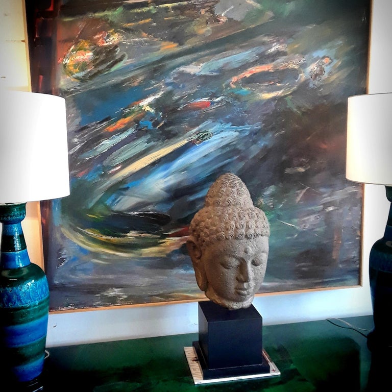 Abstract Acrylic Painting on Canvas by Warren Fischer ‘American, 1943 ...