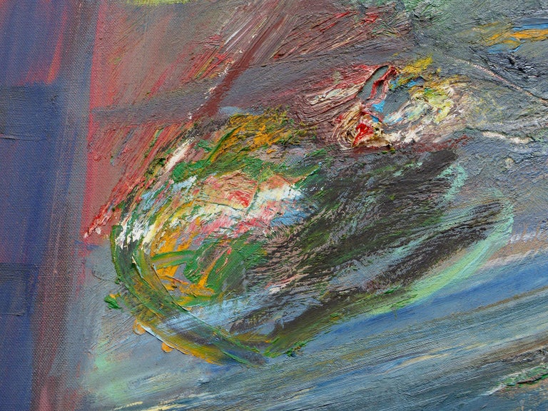 Abstract Acrylic Painting on Canvas by Warren Fischer ‘American, 1943 ...