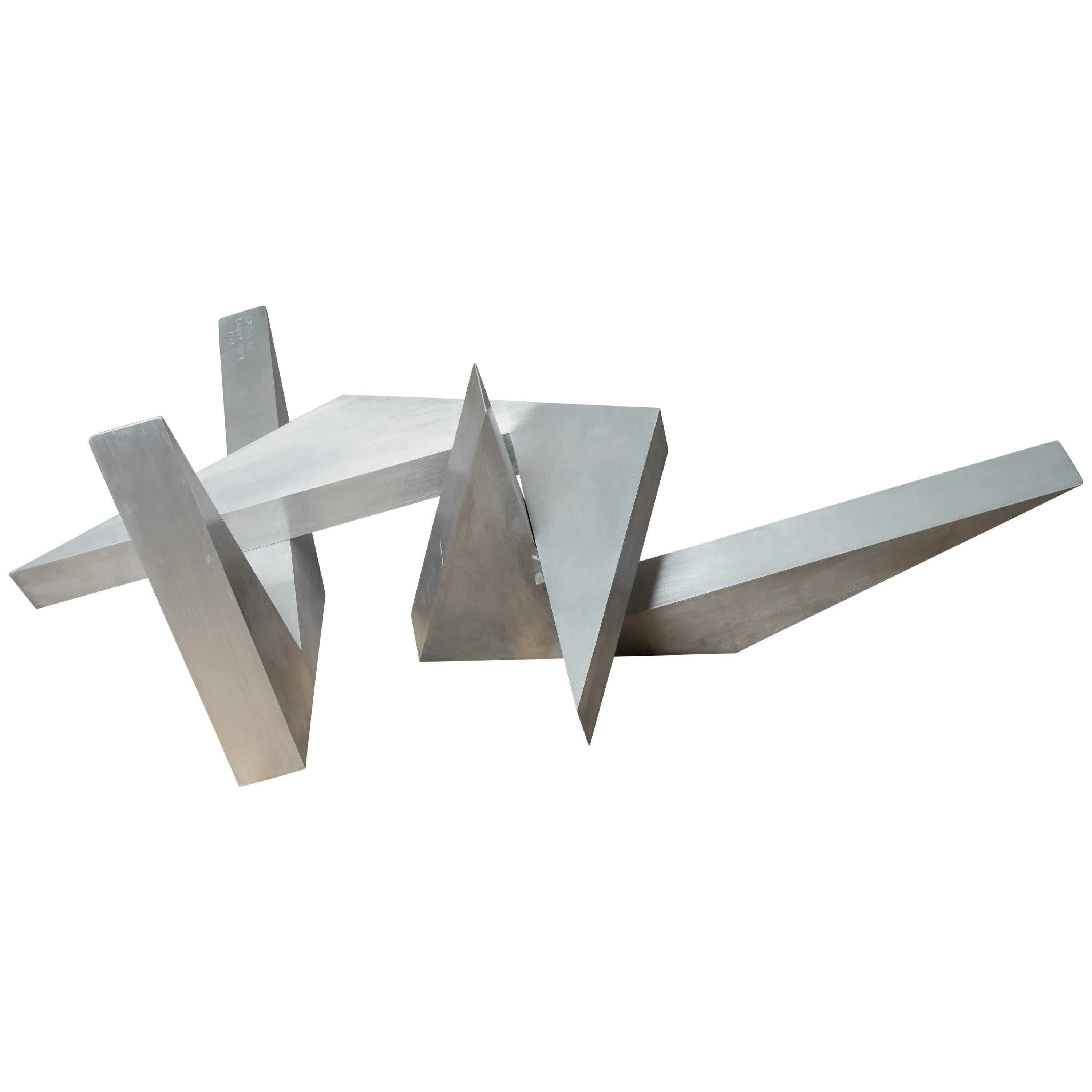 Modernist Abstract Brushed Steel Sculpture For Sale at 1stDibs