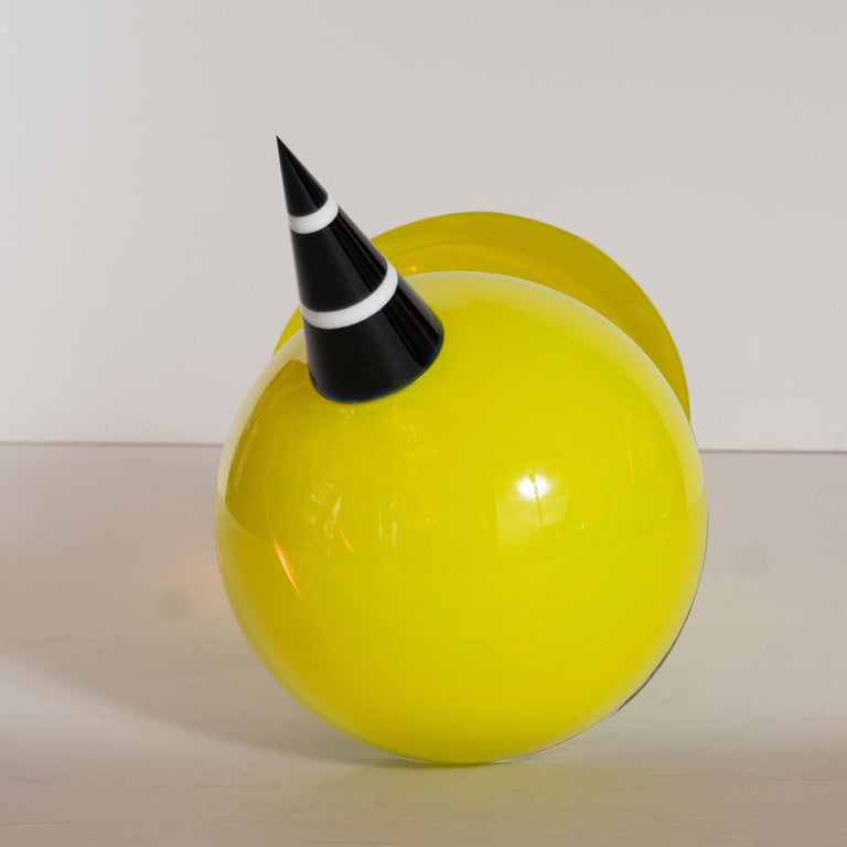 Abstract Art Glass "Duel" Sculpture by Jiri Jelinek For Sale at 1stDibs