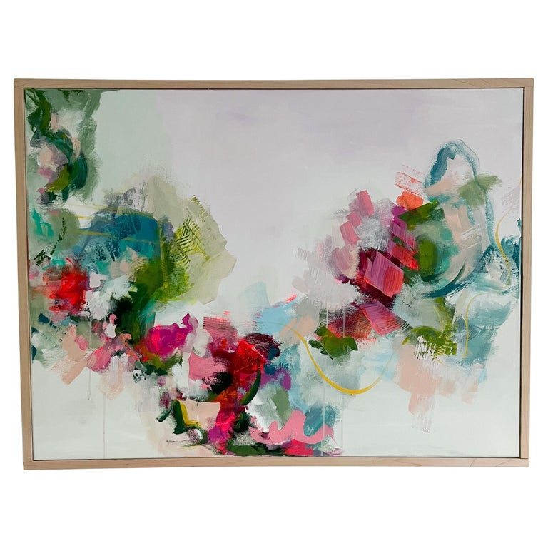 Abstract Art/Painting, Acrylics on Canvas, Maple Frame For Sale at 1stDibs