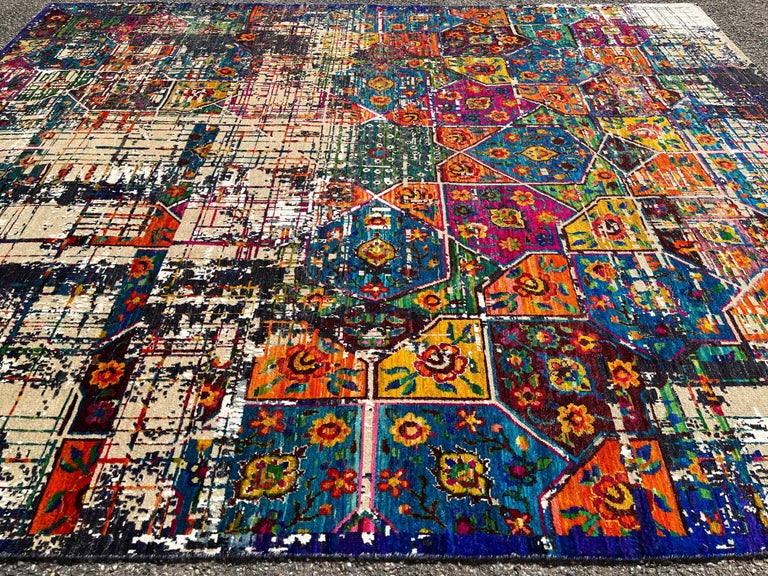 Abstract Art Rug Star Geometric Energy For Sale at 1stDibs