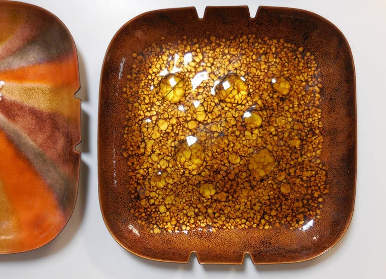 Abstract Bovano Enamel Bowls or Ashtrays, Collection of Four at 1stDibs