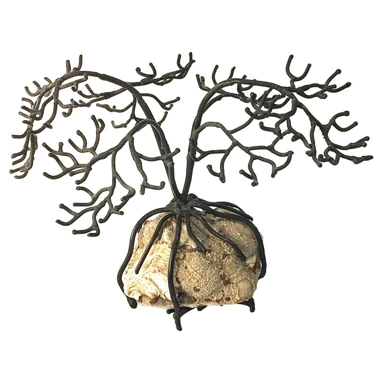 Abstract Bronze on Geode Tree Sculpture by Belva Ball circa 1960’s For ...