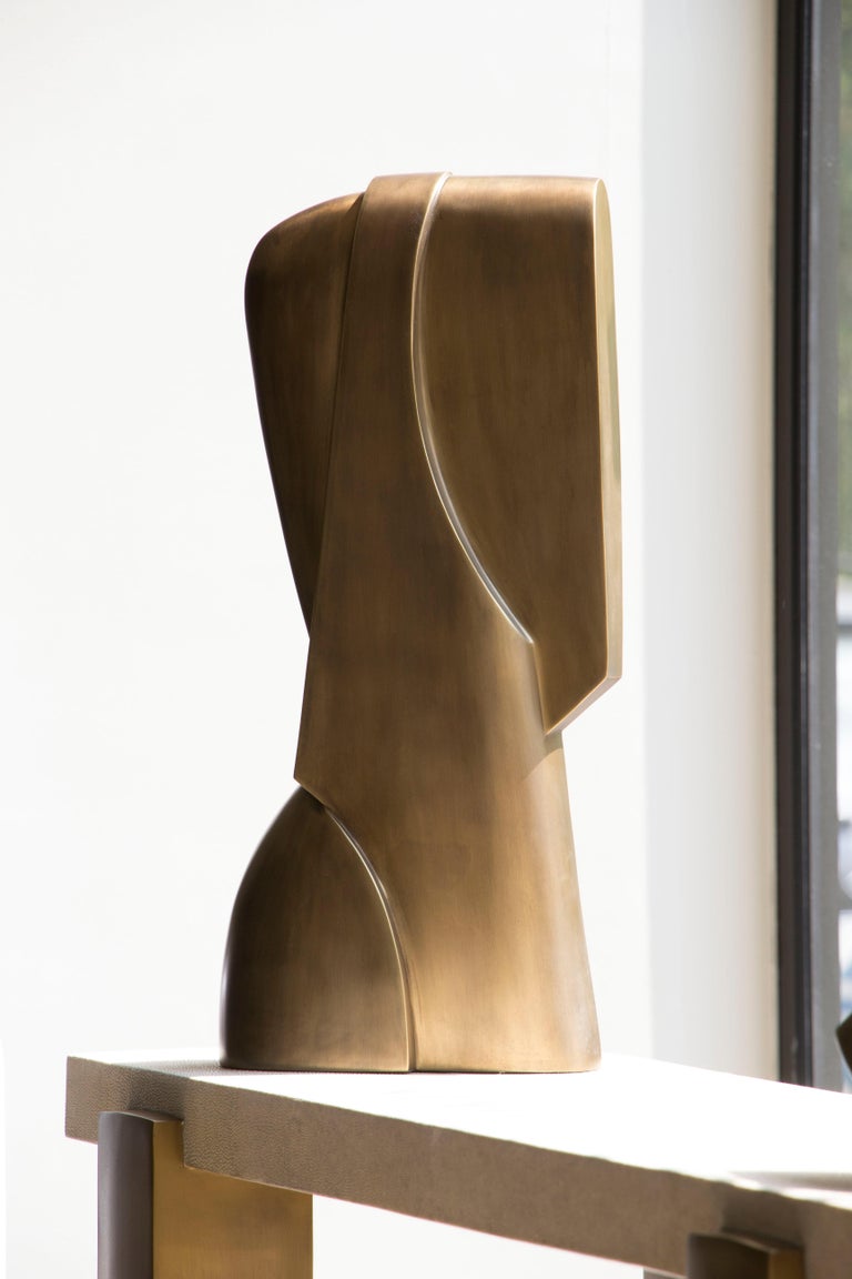 Thaddeus Bronze-Patina Brass Sculpture by Patrick Coard Paris For Sale ...