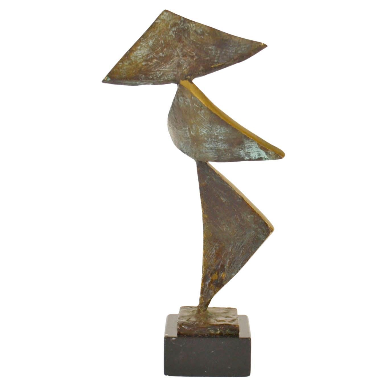 "Woman and Horse" Abstract Bronze Figure with Pedestal For Sale at 1stDibs