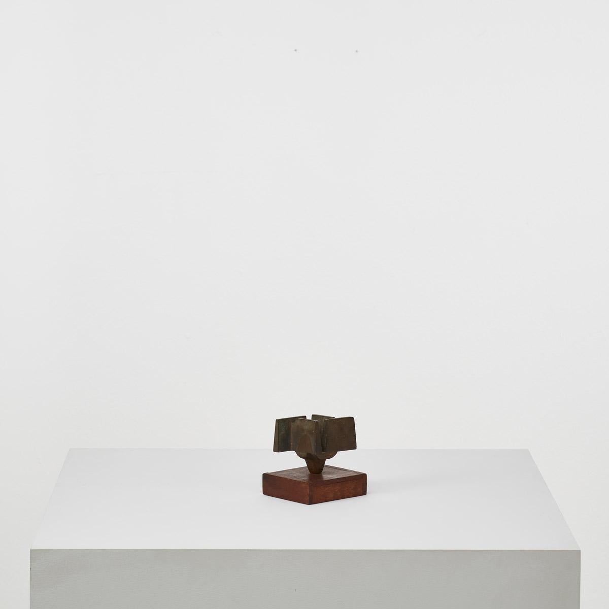 Abstract bronze sculpture box produced for Harrods London, 1971 For ...