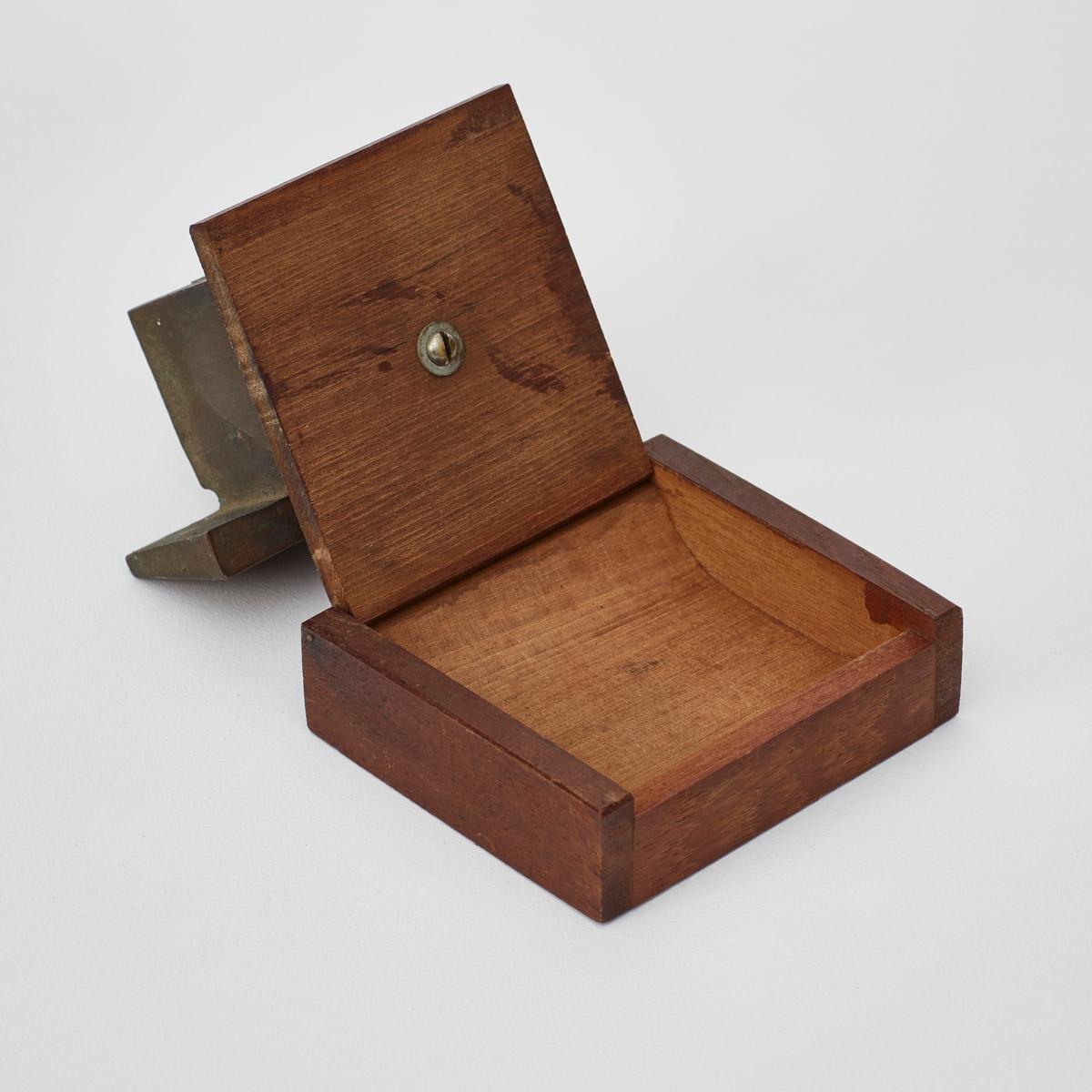 Abstract bronze sculpture box produced for Harrods London, 1971 For ...