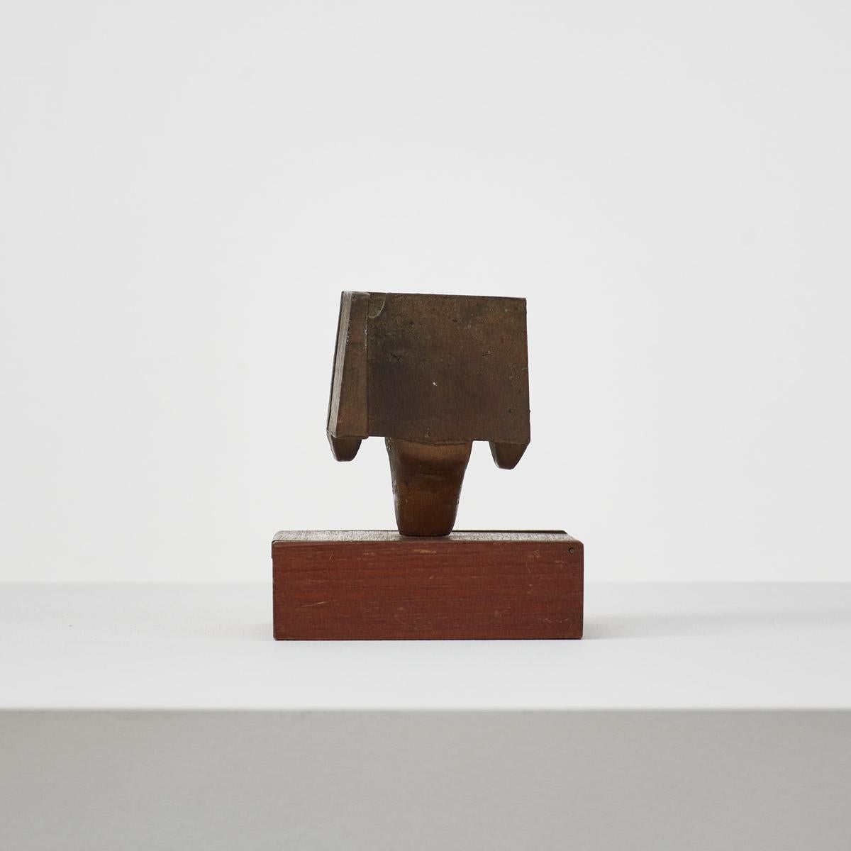 Abstract bronze sculpture box produced for Harrods London, 1971 For ...