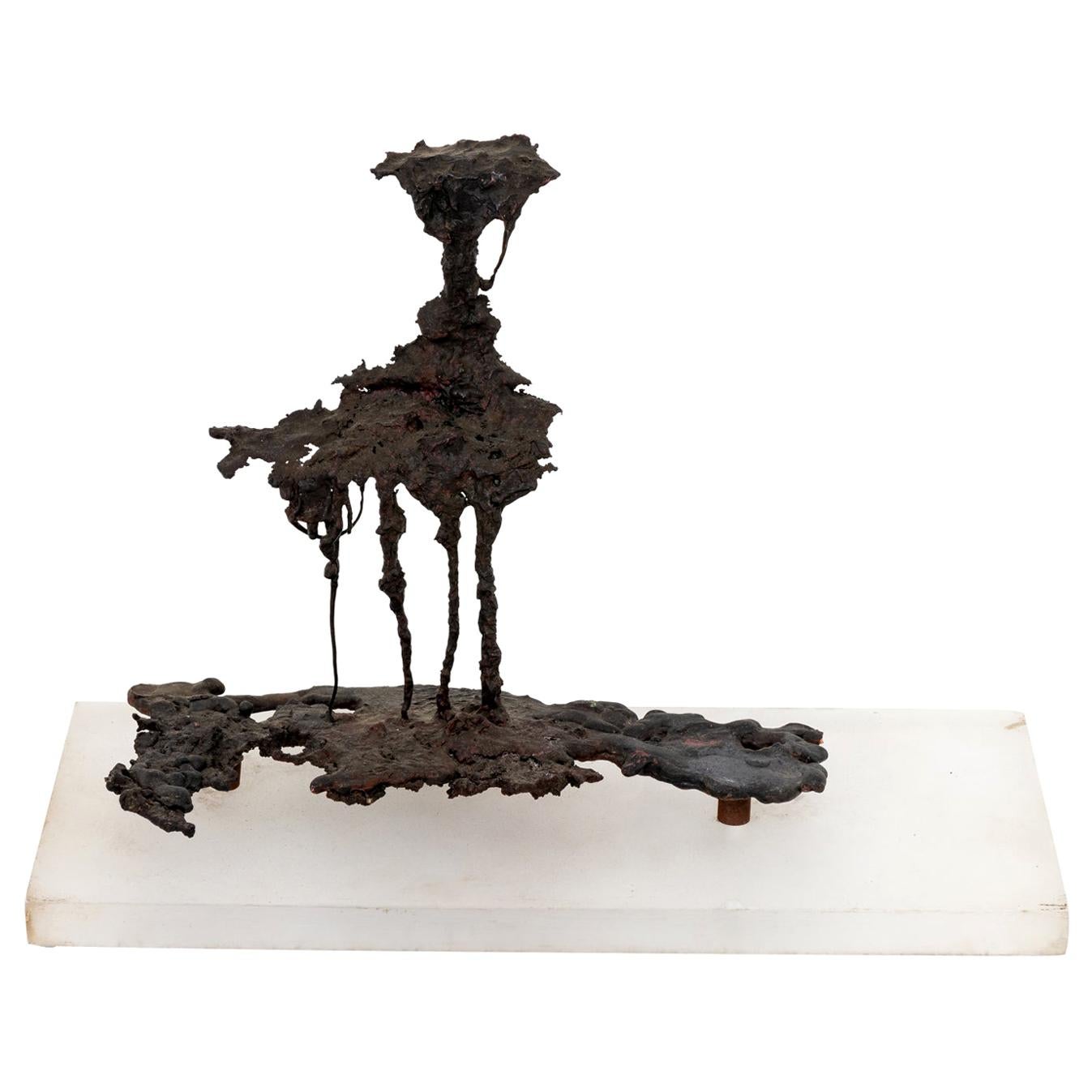 Exceptional Hand-Painted Bronze Clyde Ball Abstract Sculpture at 1stDibs