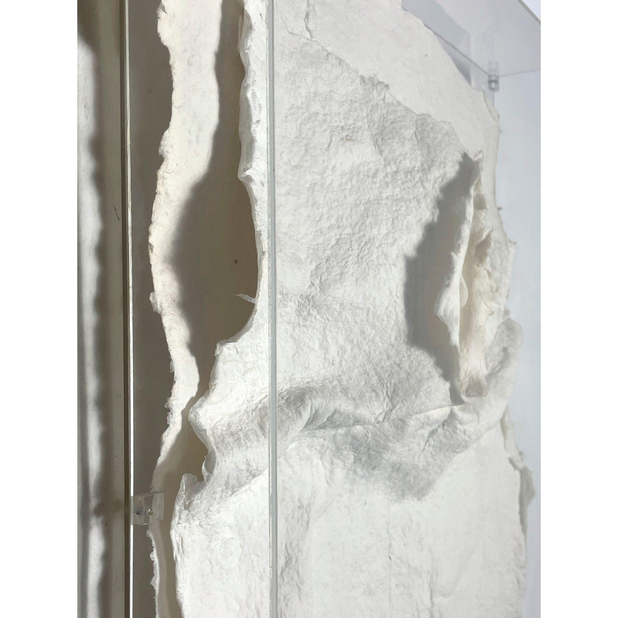 Abstract Cast Paper Lucite Shadow Box Wall Sculpture by Marie Kelly ...
