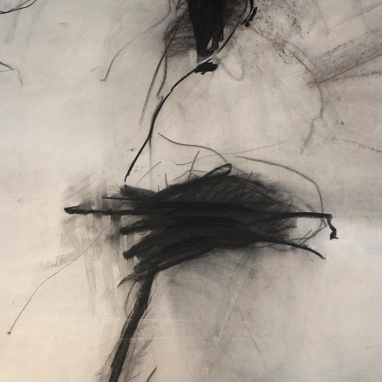 Abstract Charcoal Work on Parchment Paper, Belgium, 1987 at 1stDibs