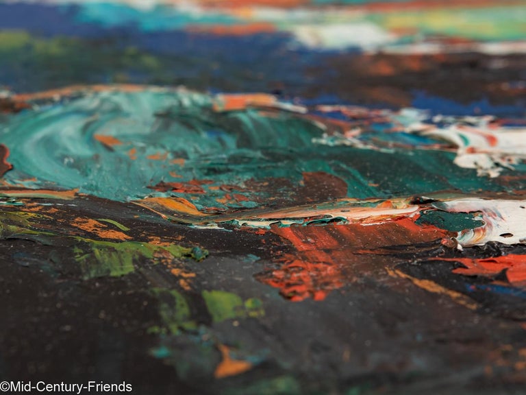 Abstract Coastline by Albert Pinot Oil Painting on Plate Ready to Hang ...