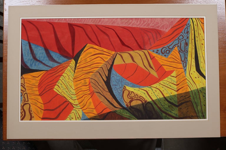 Abstract Colorful Watercolor by Amy Lou Packard at 1stDibs