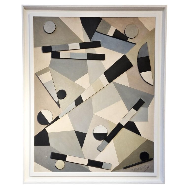 Abstract Composition by Armilde Dupont, Oil on Canvas and Wood, Belgium ...