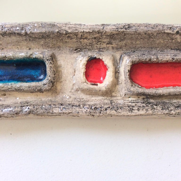 Abstract Composition Ceramic Mirror, France, circa 1960 at 1stDibs