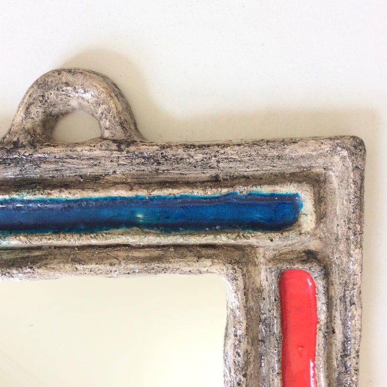 Abstract Composition Ceramic Mirror, France, circa 1960 at 1stDibs