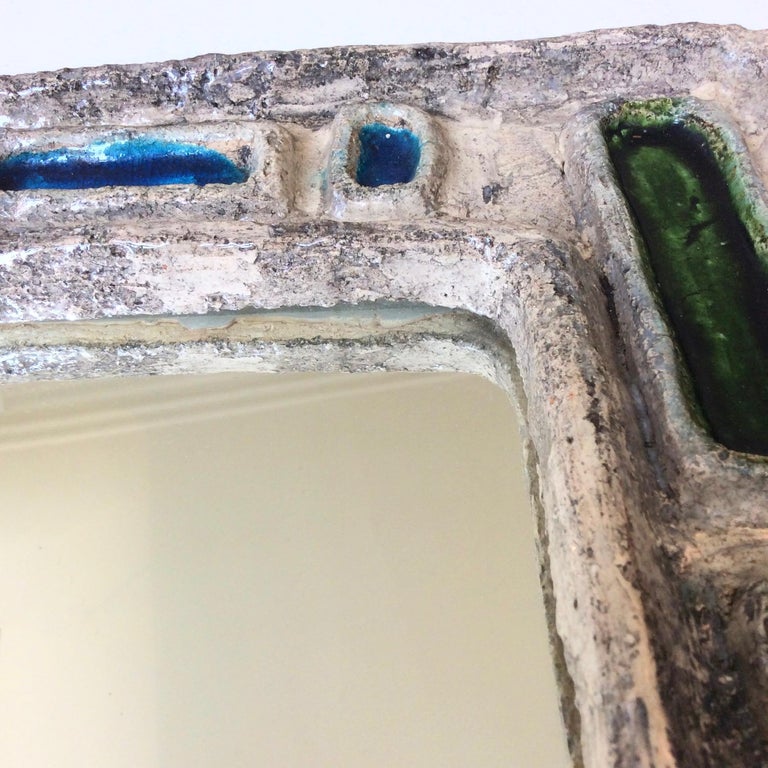 Abstract Composition Ceramic Mirror, France, circa 1960 at 1stDibs