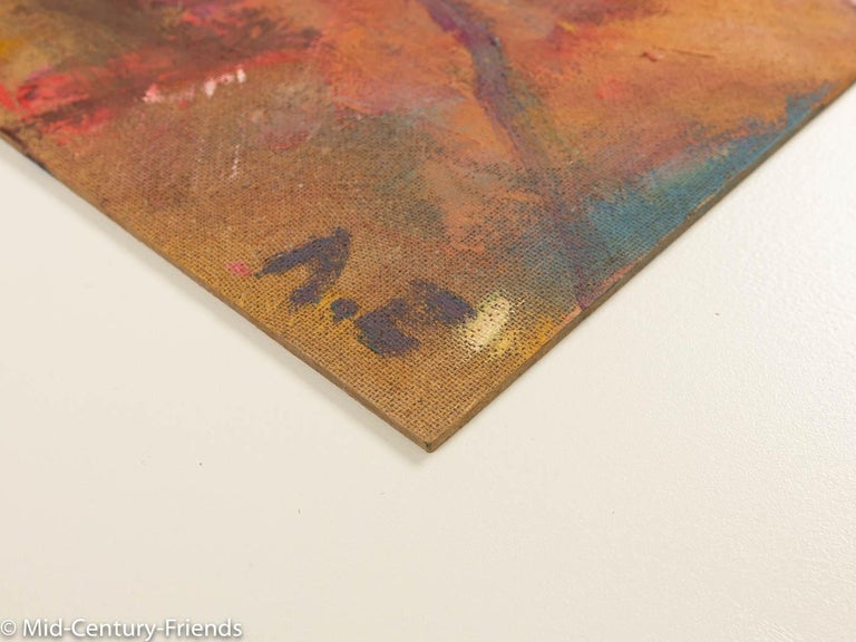 Abstract Composition Oil Painting on Plate Ready to Hang For Sale at ...