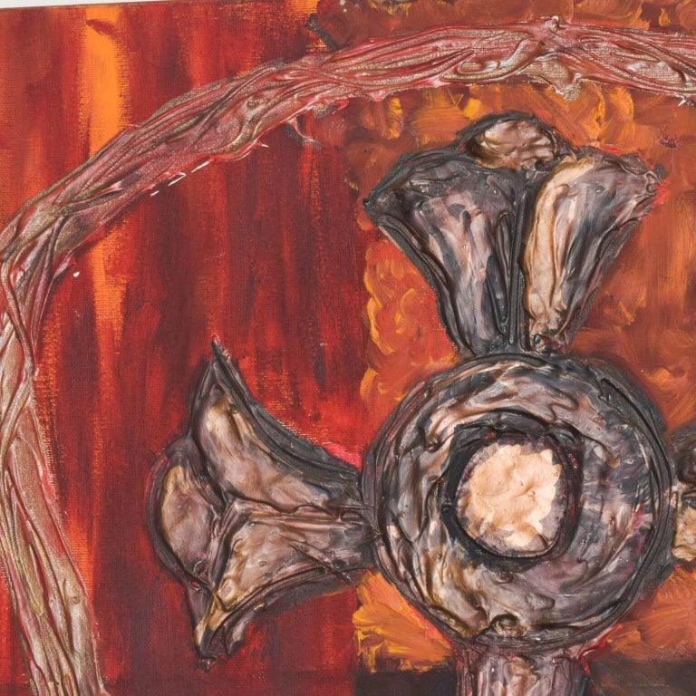 Abstract Cross Oil on Canvas Painting Pablo Romo Artwork 1990s For Sale ...