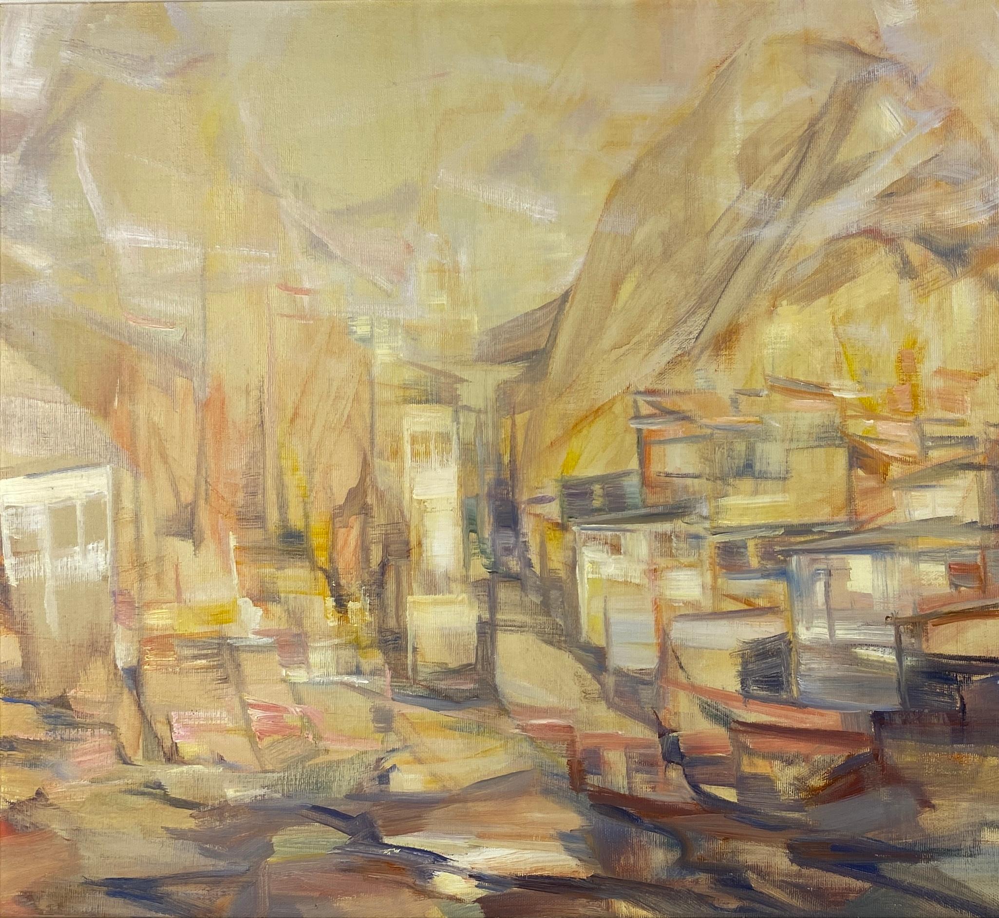 Abstract Cubist Landscape Oil on Canvas Painting by Peter a. Panow For ...