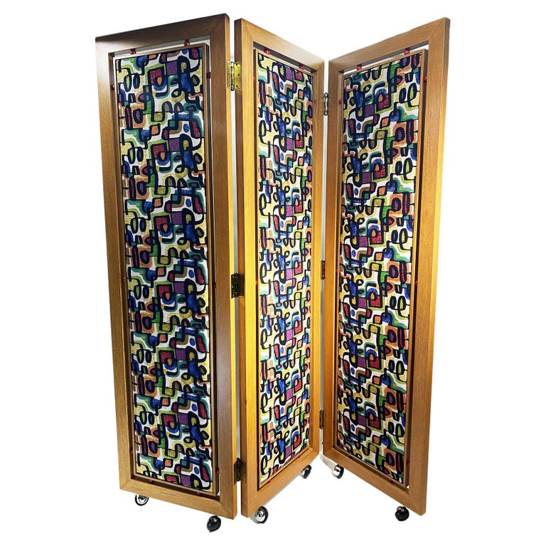 Abstract Decorative Folding Screen, Design Attributed to Joan Miro For ...