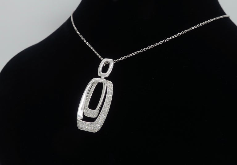 Abstract Diamond Drop Pendant Necklace For Sale at 1stDibs
