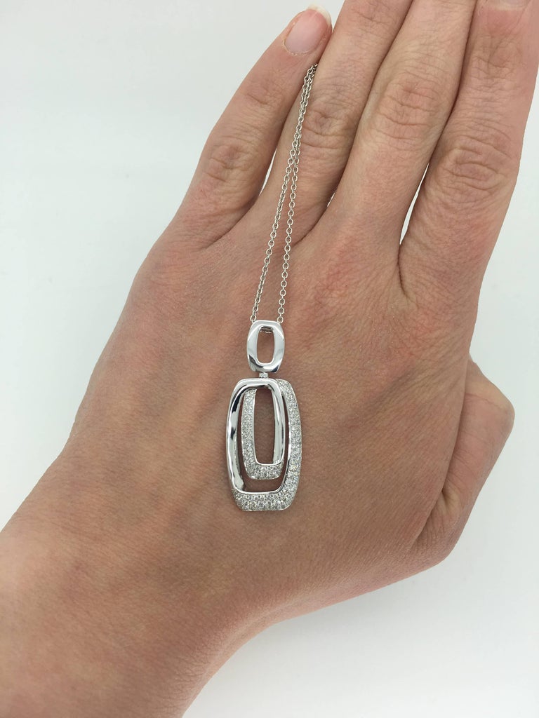 Abstract Diamond Drop Pendant Necklace For Sale at 1stDibs