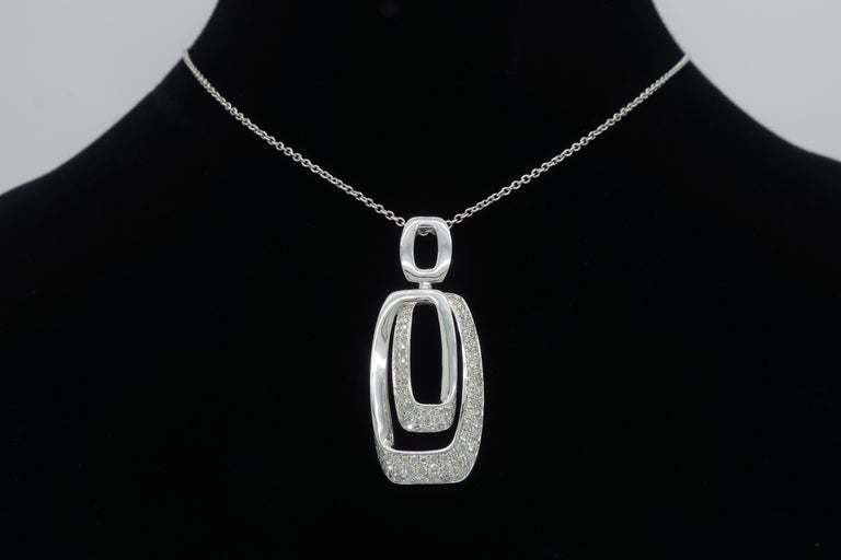 Abstract Diamond Drop Pendant Necklace For Sale at 1stDibs