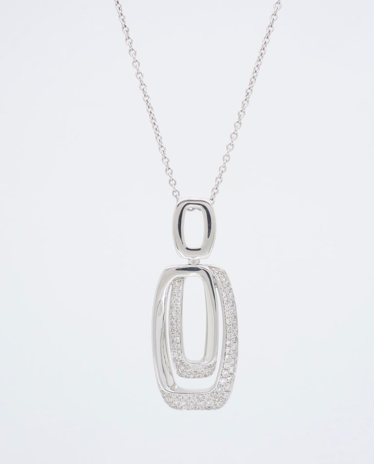 Abstract Diamond Drop Pendant Necklace For Sale at 1stDibs